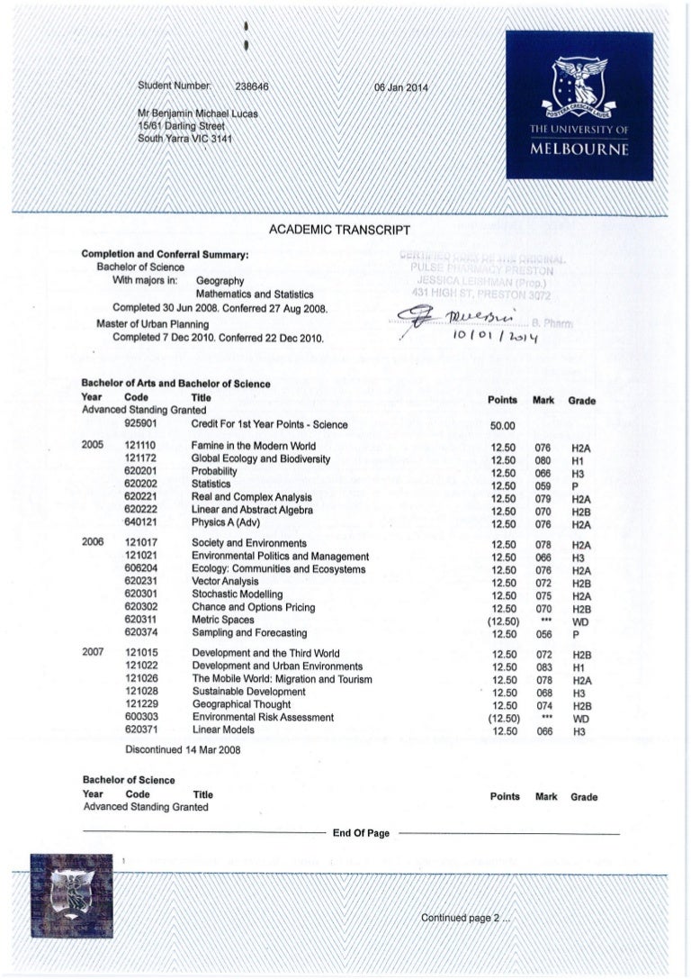 Transcript - Melb Uni
