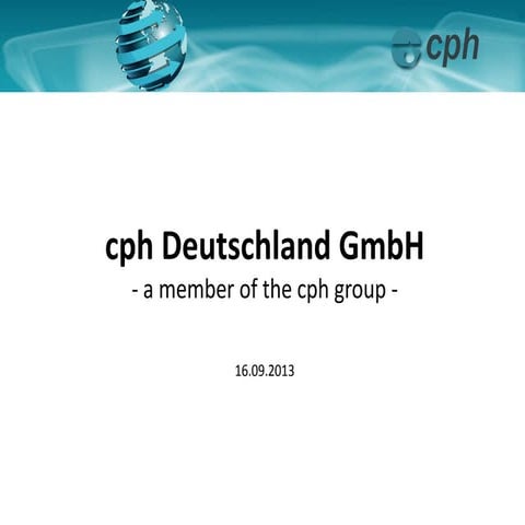 CPH GROUP COMPANY PRESENTATION | PPT