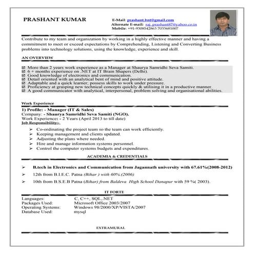 Prashant Resume | DOC