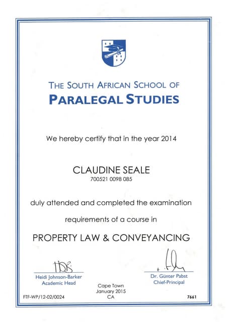 NQF4 Certificate | PDF