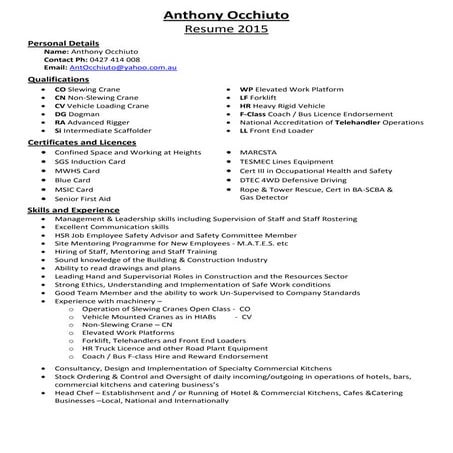 Anton Occhiuto Resume 2015 | DOCX