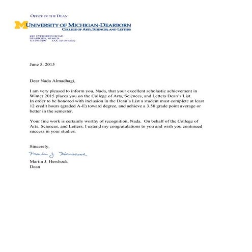 NadaDeansListLetter | PDF