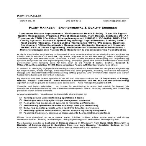 Keller, Keith EXPANDED RESUME | PDF