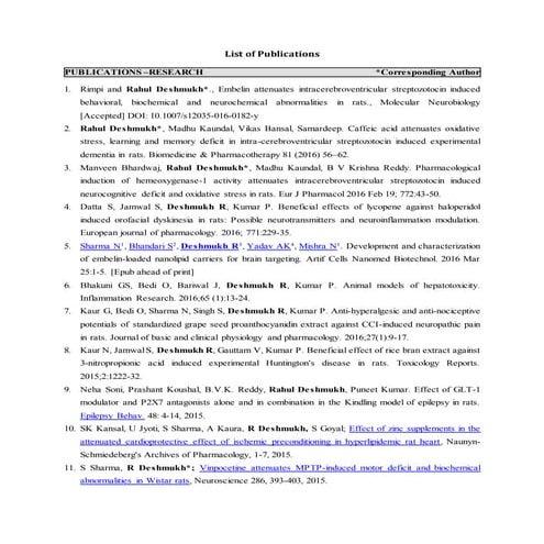 List of Publications | DOCX