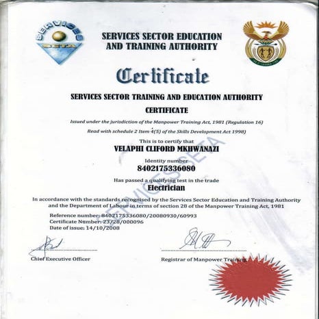 Trade Test Certificate | PDF