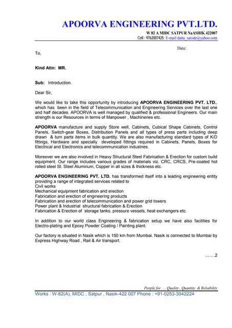 Balaji engineering profile presentation | PPTX | Manufacturing Industry | Industries