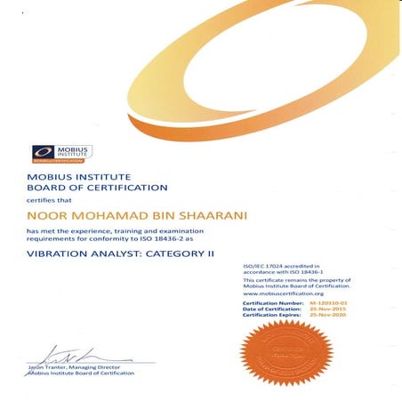 MOBIUS Cert CAT II Mohamad SGS | PDF