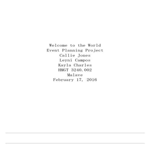 Event Planning Project | DOCX
