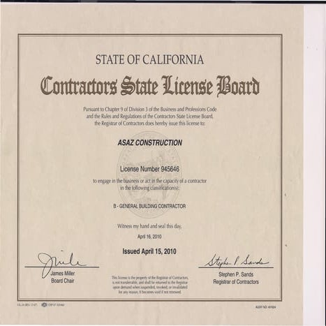 General Contractor License(B- CA) | PDF