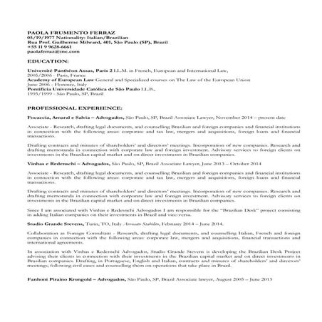 Legal CV Paola FERRAZ JUL 15 | PDF