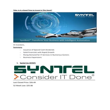 Syntel Inc | PDF