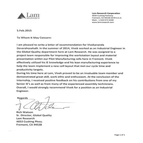 Letter of Recommendation | PDF