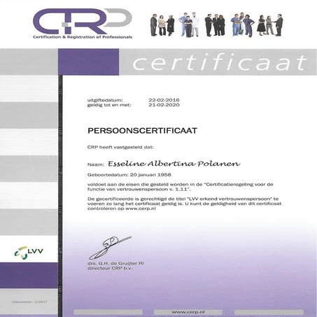 certificaat LVV | PDF