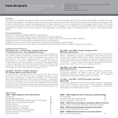 Sam Brignell's CV | PDF