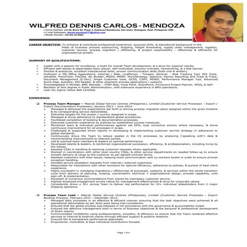 Latest Comprehensive Resume | DOC