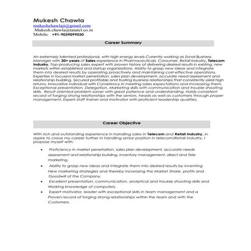 Mukesh Chawla Resume | DOC