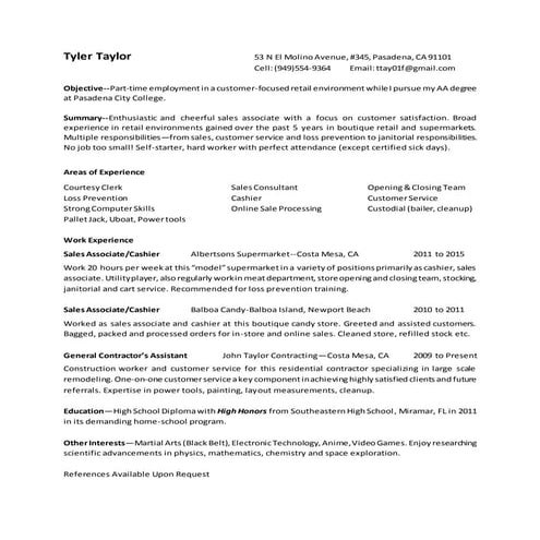 Tyler Taylor Resume | PDF