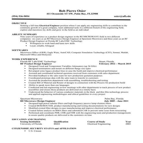 BOB OSIER'S RESUME_TSA_GEN | DOC