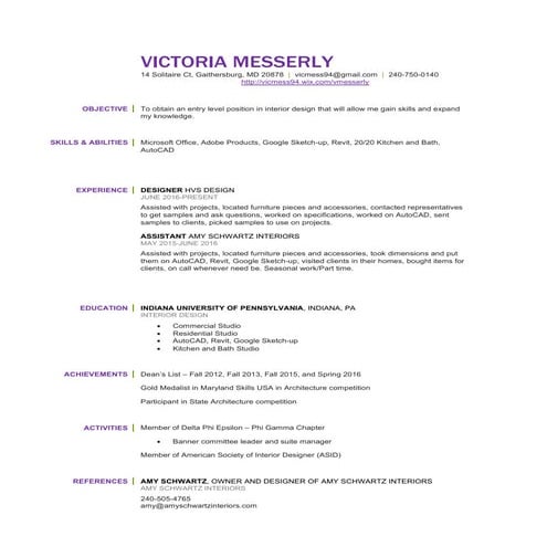 Messerly, Victoria - Resume | PDF