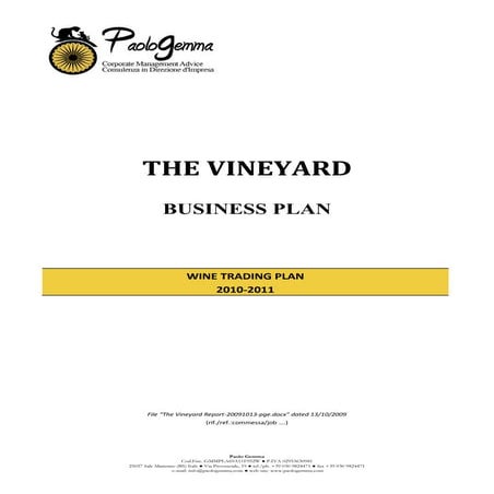 Wine making business plan | PDF