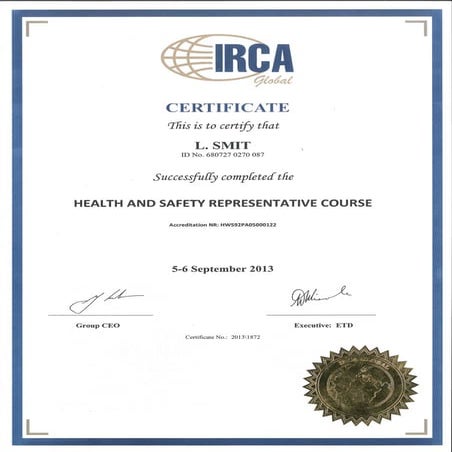 IRCA Sertificates | PDF