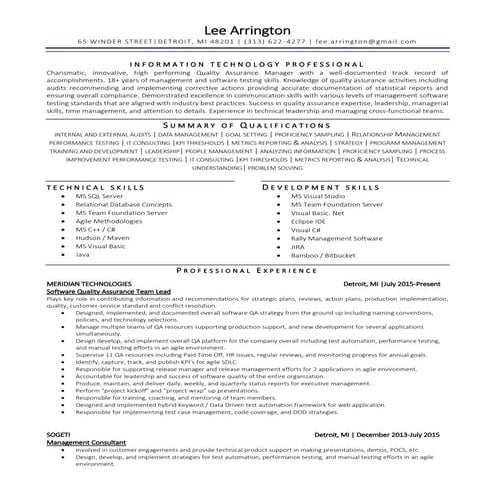 Lee Arrington CCC Resume #1 | PDF