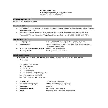 Shubham Resume | DOC