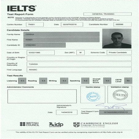 IELTS Results | PDF