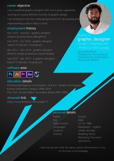 Creative Graphic Designer Resume