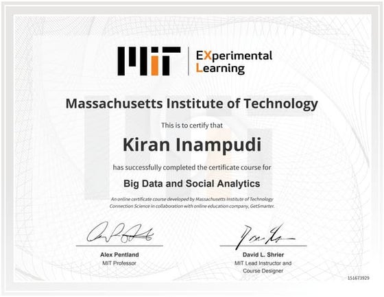 Gabeesh Mishra - MIT Big Data Certification | PPT