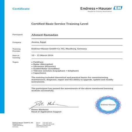 Certificate BST Level_Ahmed Ramadan | PDF