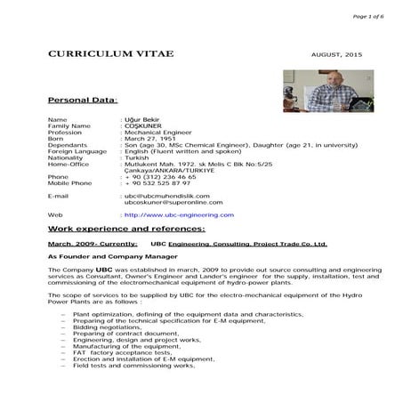 CV_UBCOSKUNER AUGUST-2015 | PDF