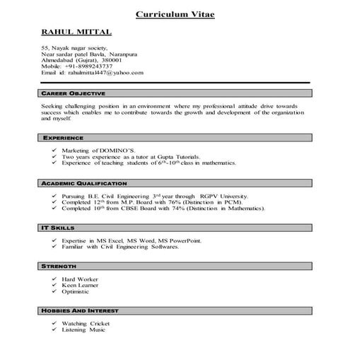 Rahul CV | DOCX