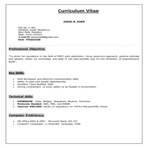 Amol updated Resume | DOCX | Computer Networking | Computing