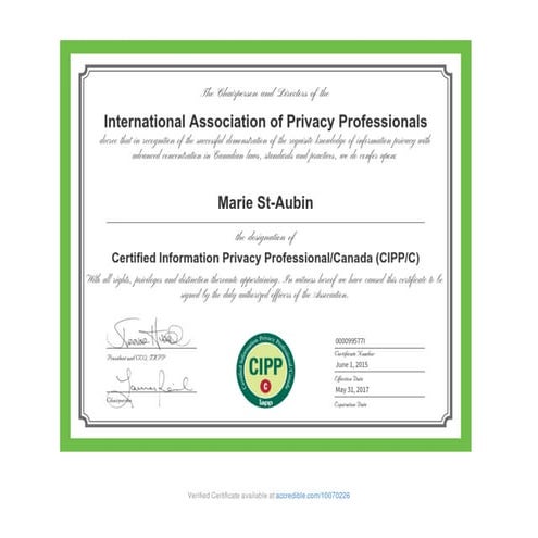 IAPP Certificat | PPT
