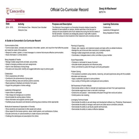 Official Co-Curricular Record | PPT