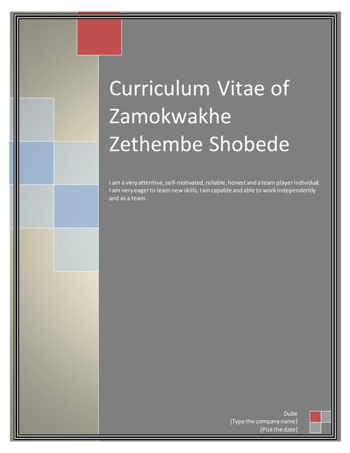CV of Portia Masesi Nkopane | PDF