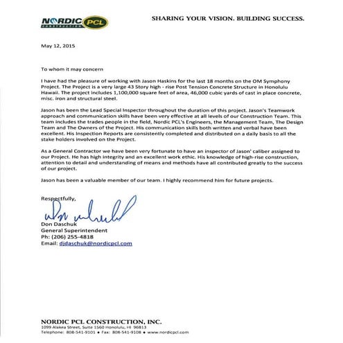 Nordic PCL Rec. Letter | PDF