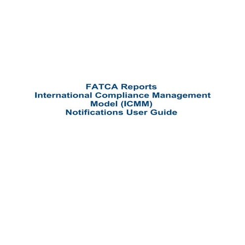 FATCA User Guide | PDF