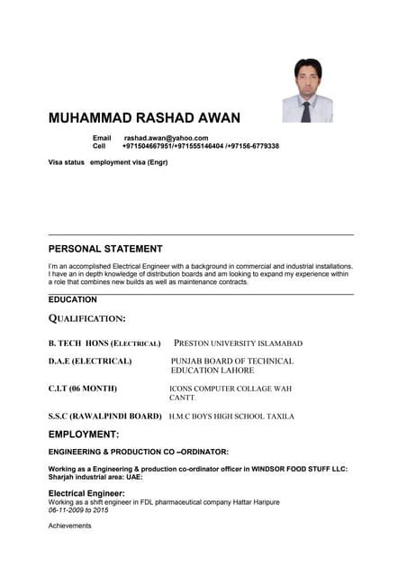cv Muhammad Zahid | PDF