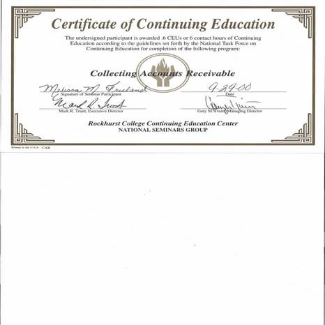 Certificate of Collections AR | PDF