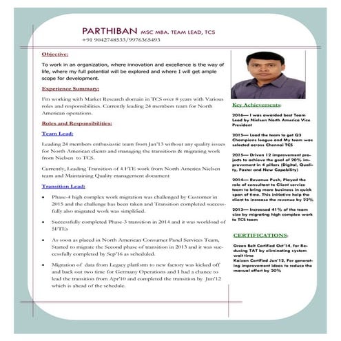 Parthiban Resume | PDF
