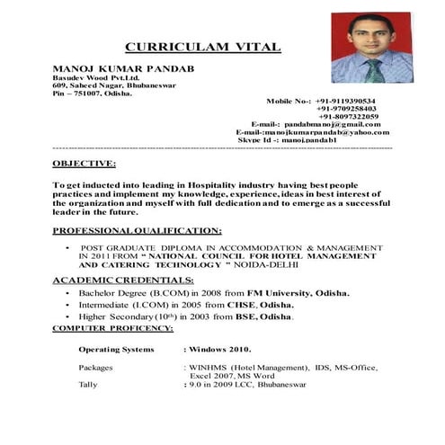 NEW RESUME(Manoj Pandab) (1) | DOCX