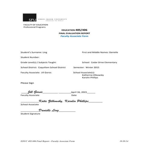 Danielle 405 FA FINAL REPORT | PDF