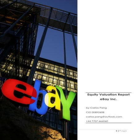 Equity Valuation Report on eBay Inc | PDF
