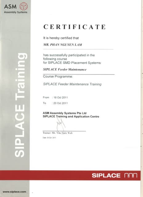 DEK Certificate | PDF