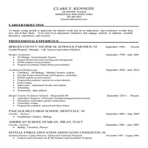 Usda resume