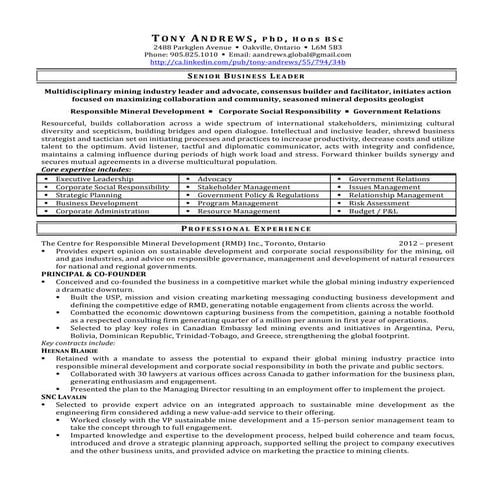 Tony Andrews Resume | PDF