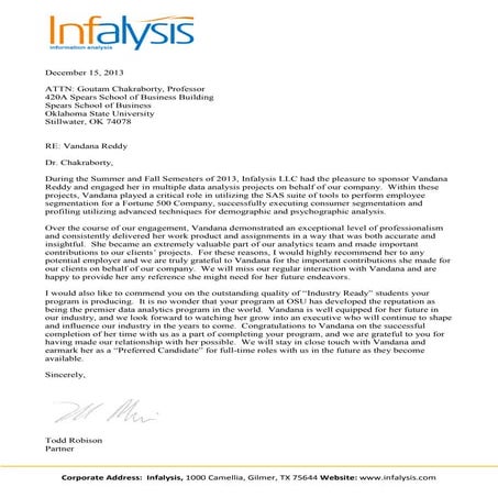 Vandana Rec Letter | PDF