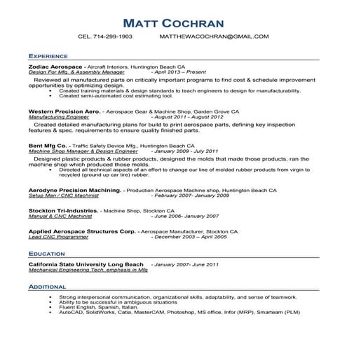 Matt Cochran Resume (Nov2016_3) | PDF